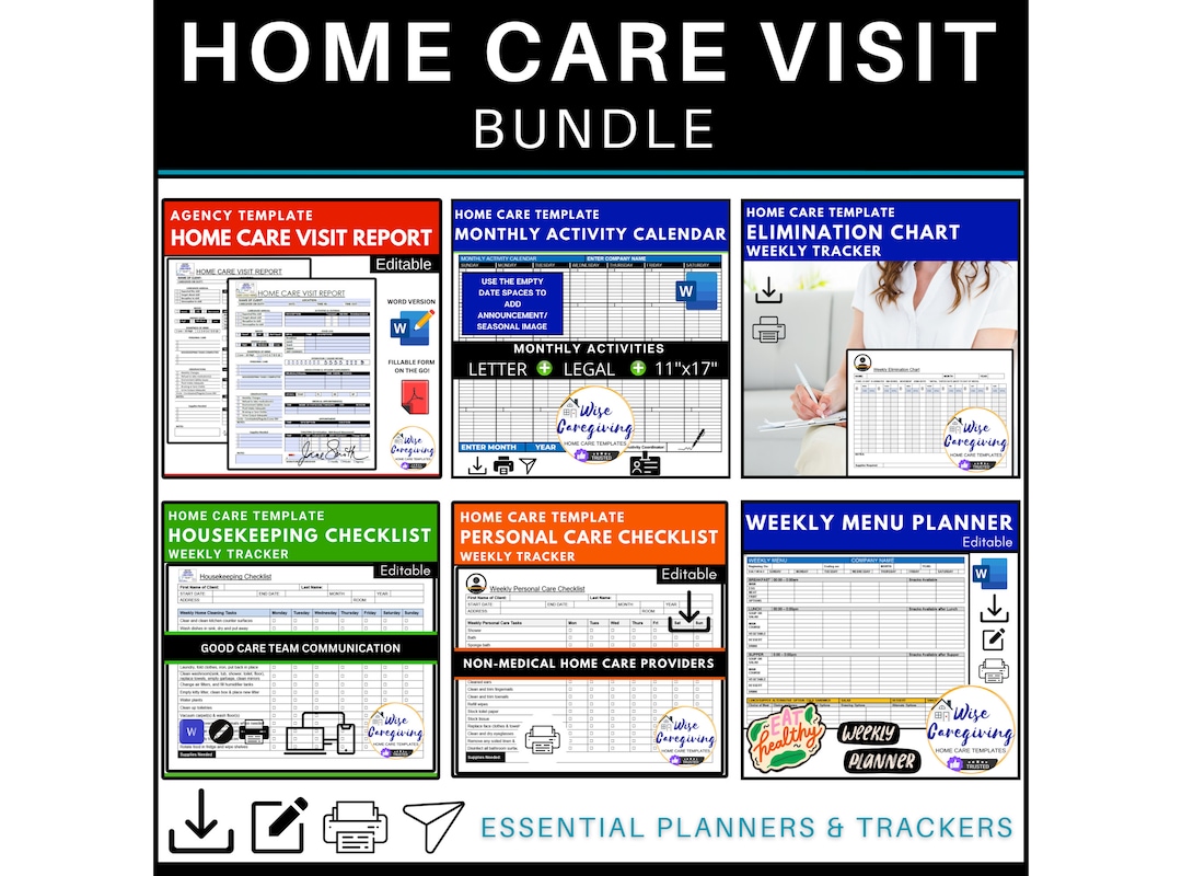 Home Care Visit Checklist Template Bundle, Non Medical Personal Care ...
