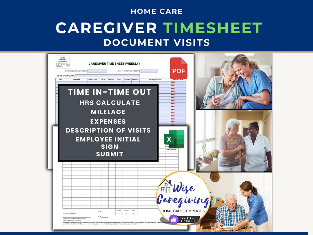 Caregiver Timesheet Template: Non-medical Personal Care Agency Form ...