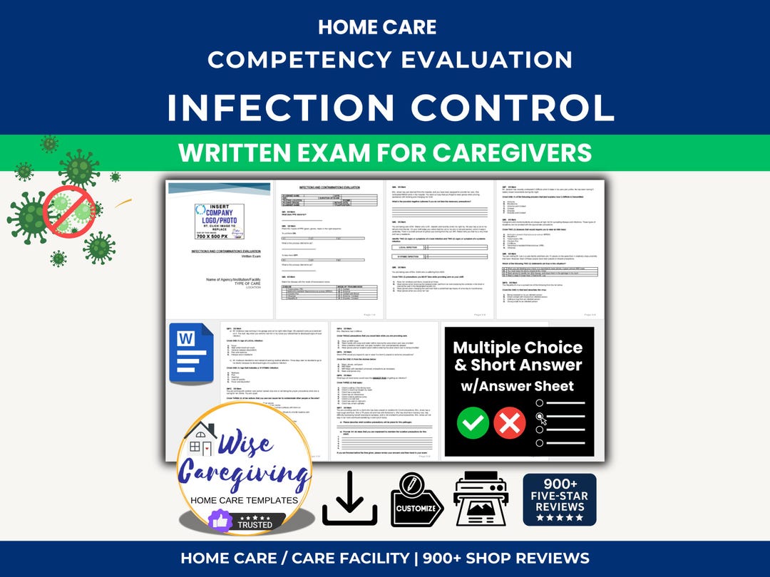 Infection Control Written Test & Answer Key | USA Caregiver Competency ...