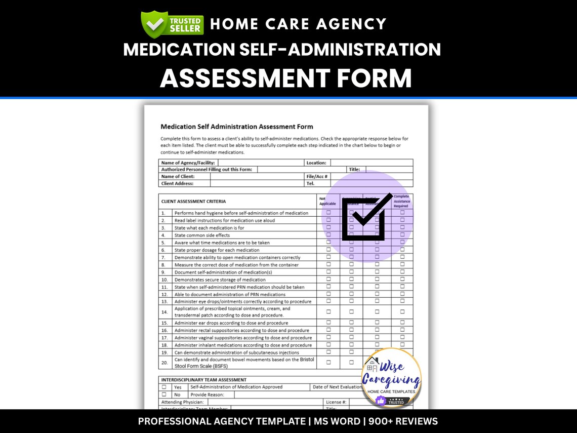 Medication Self-administration Assessment Form: Home Care Evaluation ...