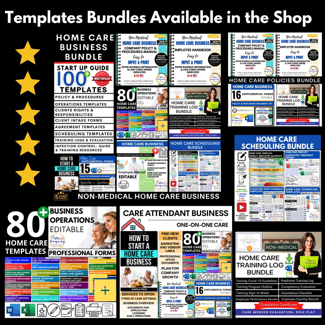 Home Care Templates Bundle Client Intake Daily Operations - Etsy