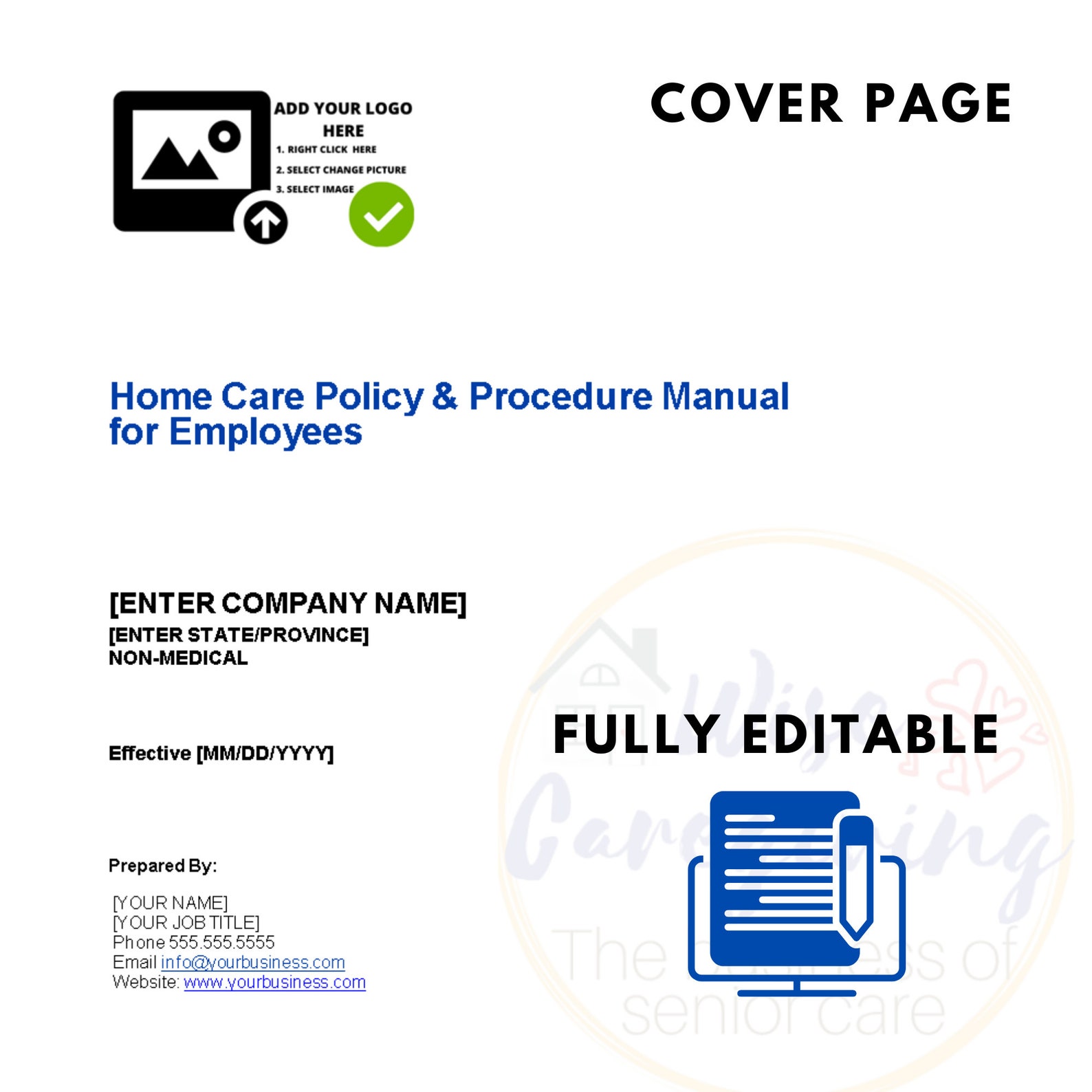 Home Care Employee Handbook Template Policy and Procedures - Etsy