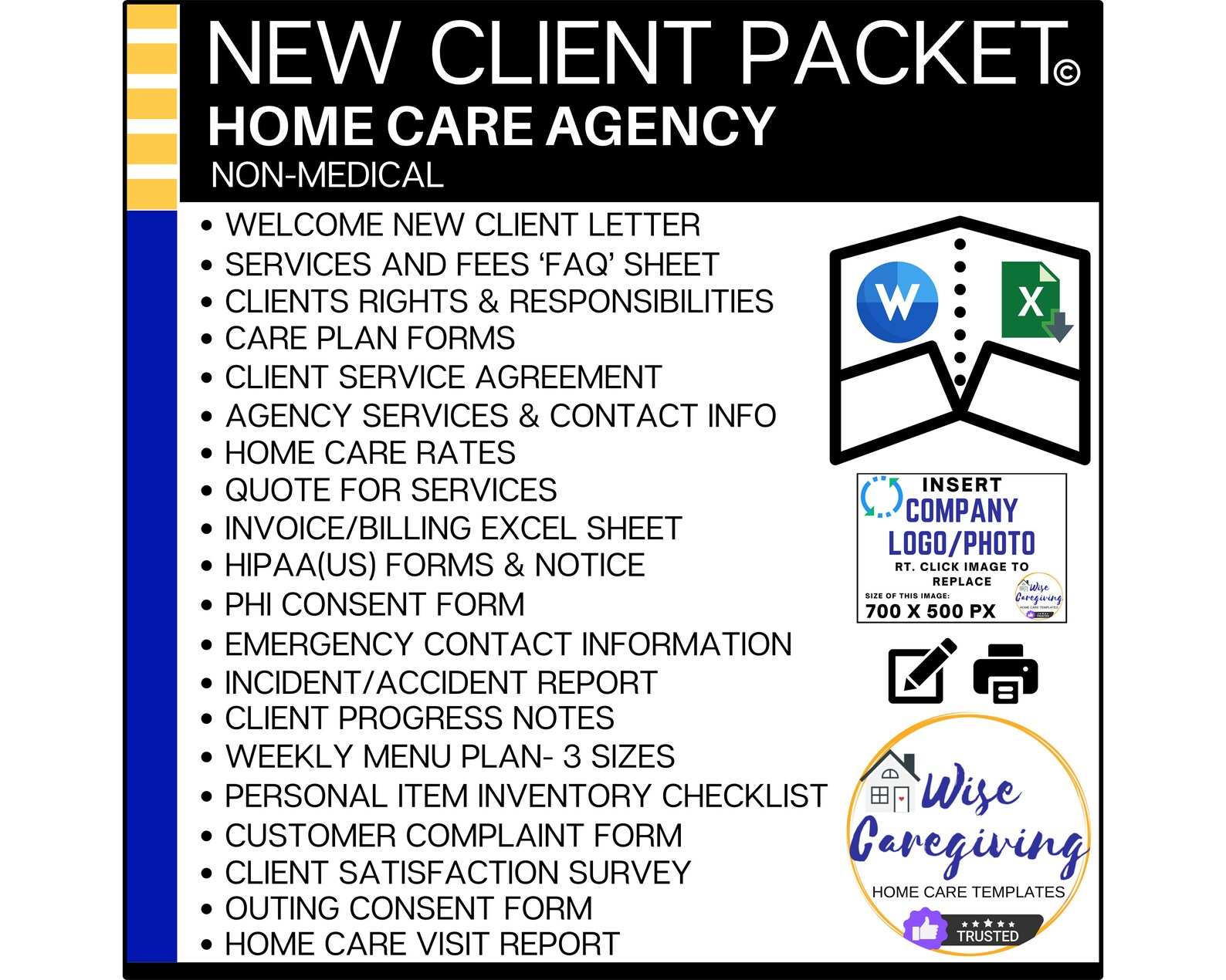 Home Care Client Intake Folder, Professional Editable Agency Form ...