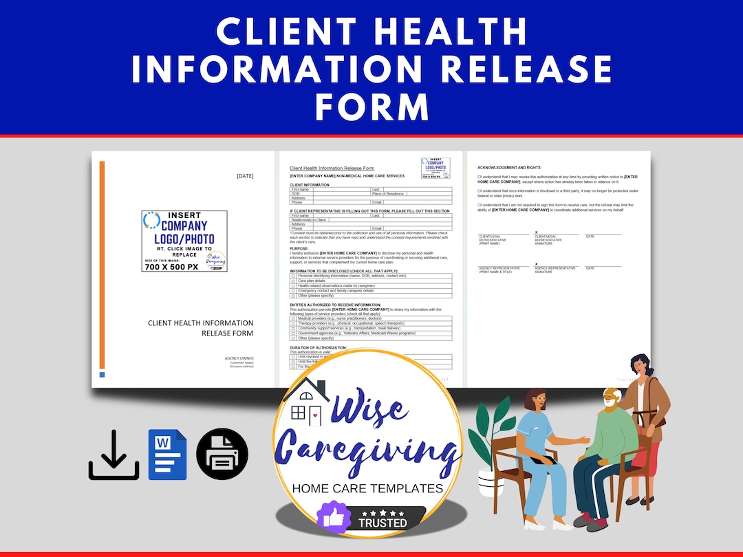 Health Information Release Form Template, Home Care Agency Document ...