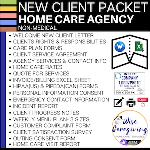 Home Care Client Packet, Professional Editable Templates, Personal Care ...