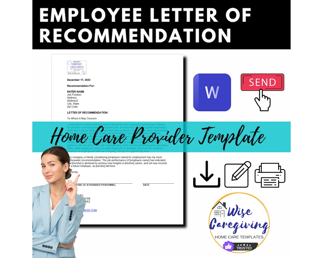 Home Care Employee Letter of Recommendation, Provider Administrative ...