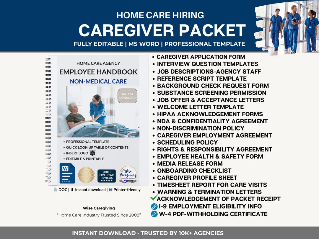 Caregiver Packet: New Hire Forms & Employee Handbook | USA Professional ...