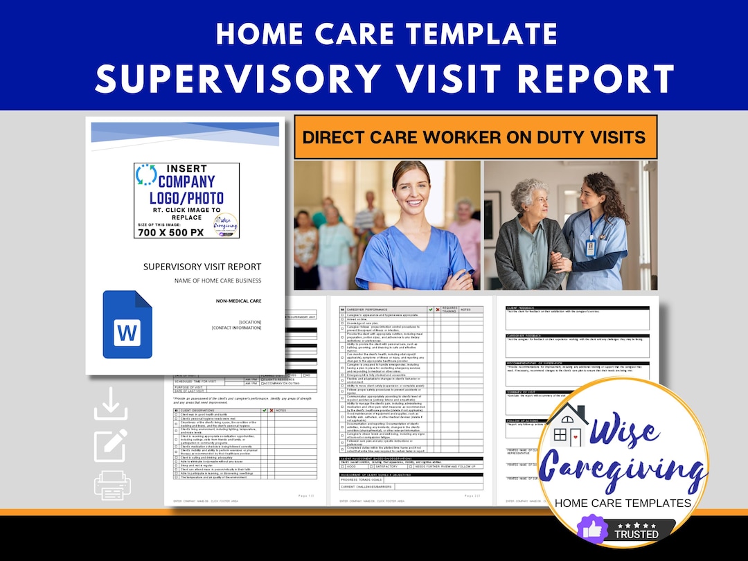Home Care Supervisor Visit Form Template, Caregiver Employee ...