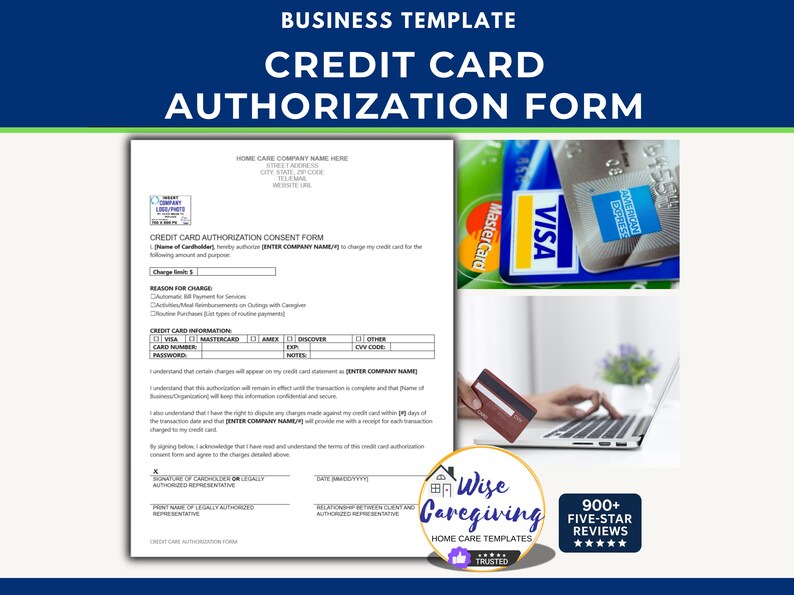 Credit Card Authorization Template: Home Care Agency Billing Form | MS ...