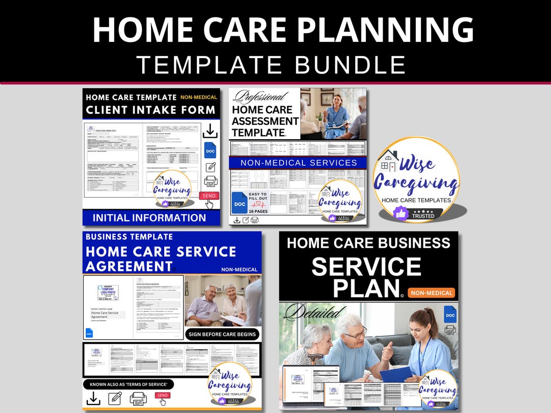 Custom Care Plans for Clients Non-medical Agency Templates, Caregiver ...