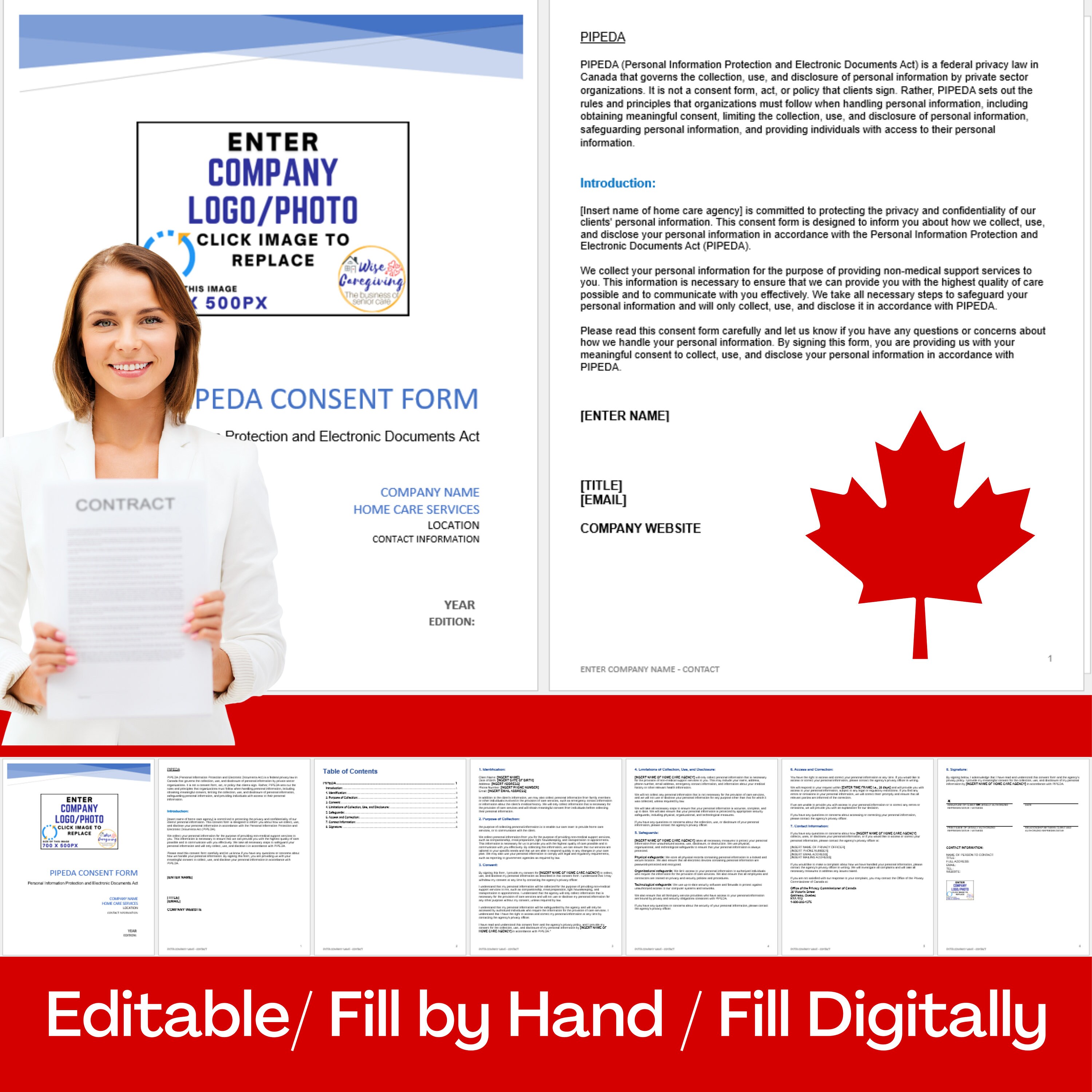 PIPEDA Consent Form Template, Non Medical Home Care Businesses Serving ...