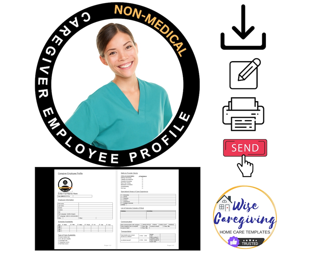 Caregiver Employee Profile Template, Home Care Agency File for Each ...