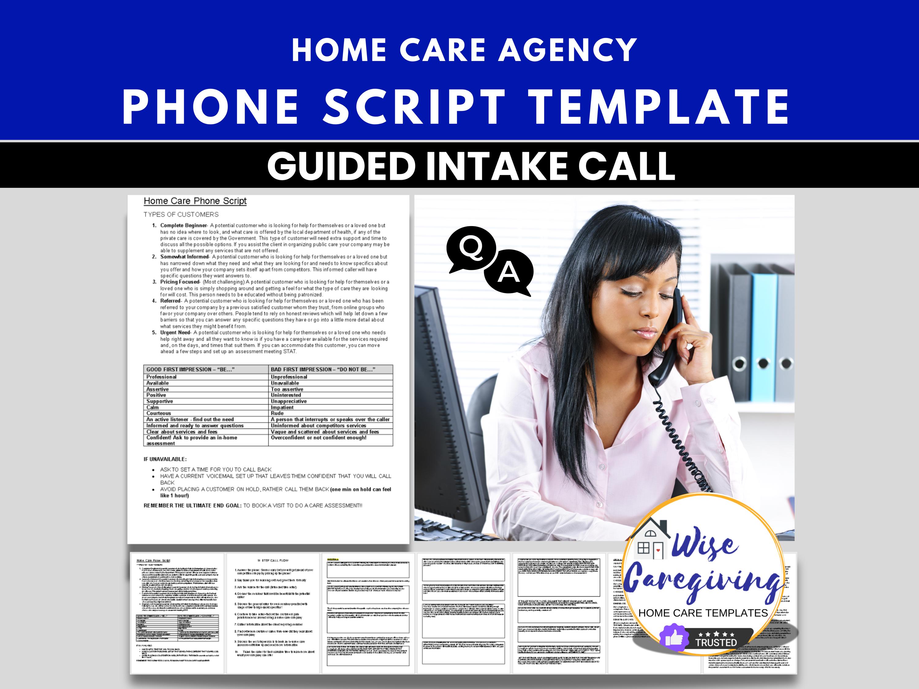 Home Care Service Call Script Template, Collect Information From ...