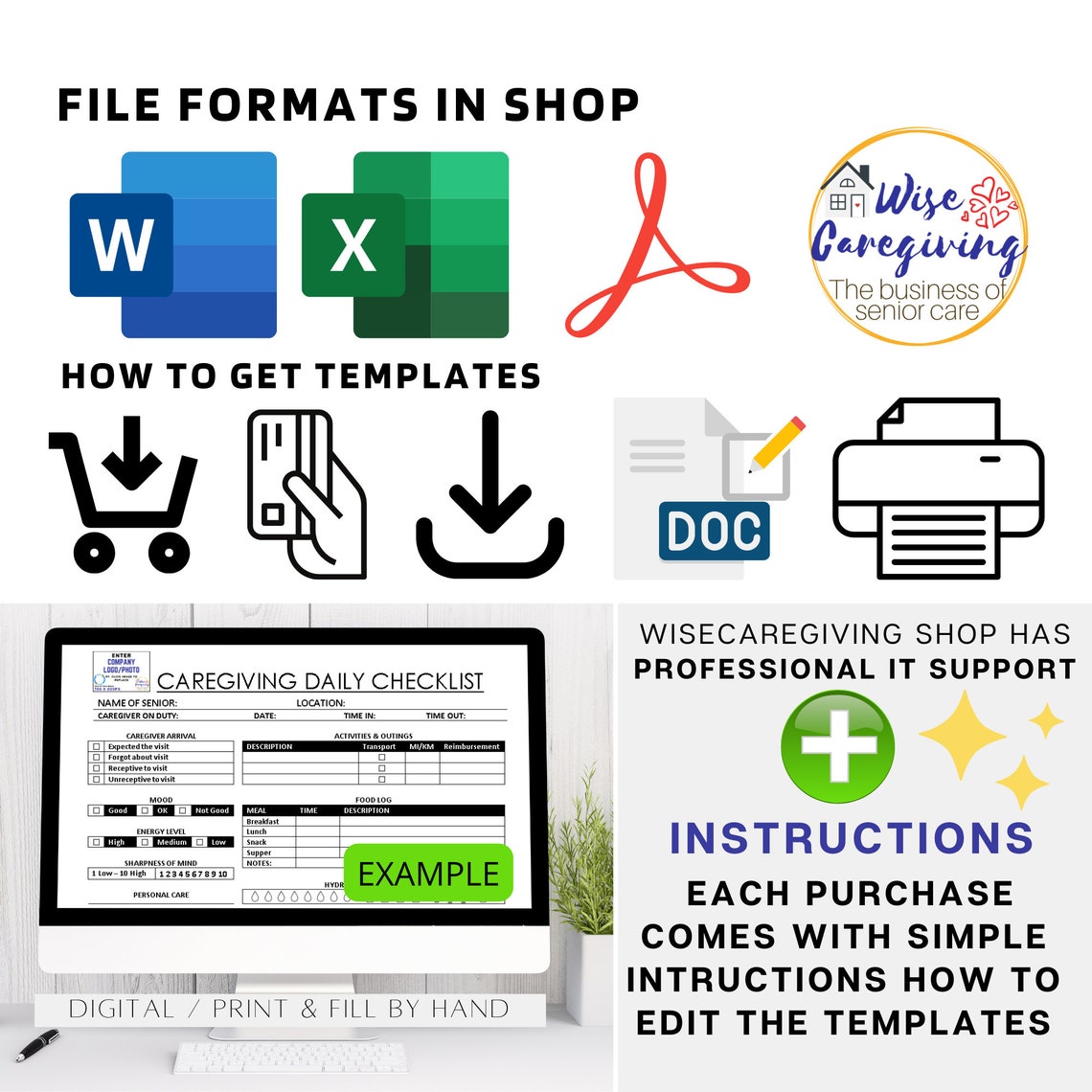 Home Care Client List Professional Business Template Client - Etsy