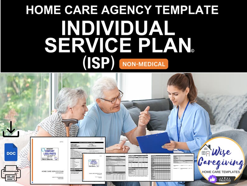 Home Care Service Plan Template | Client Admission Document for Non ...