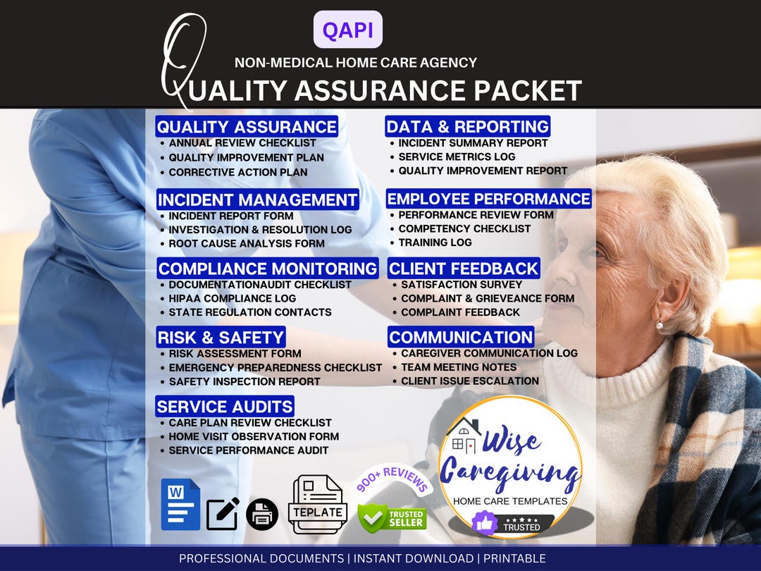 Home Care QAPI Templates: 30 Compliant Quality Assurance Forms (MS Word ...