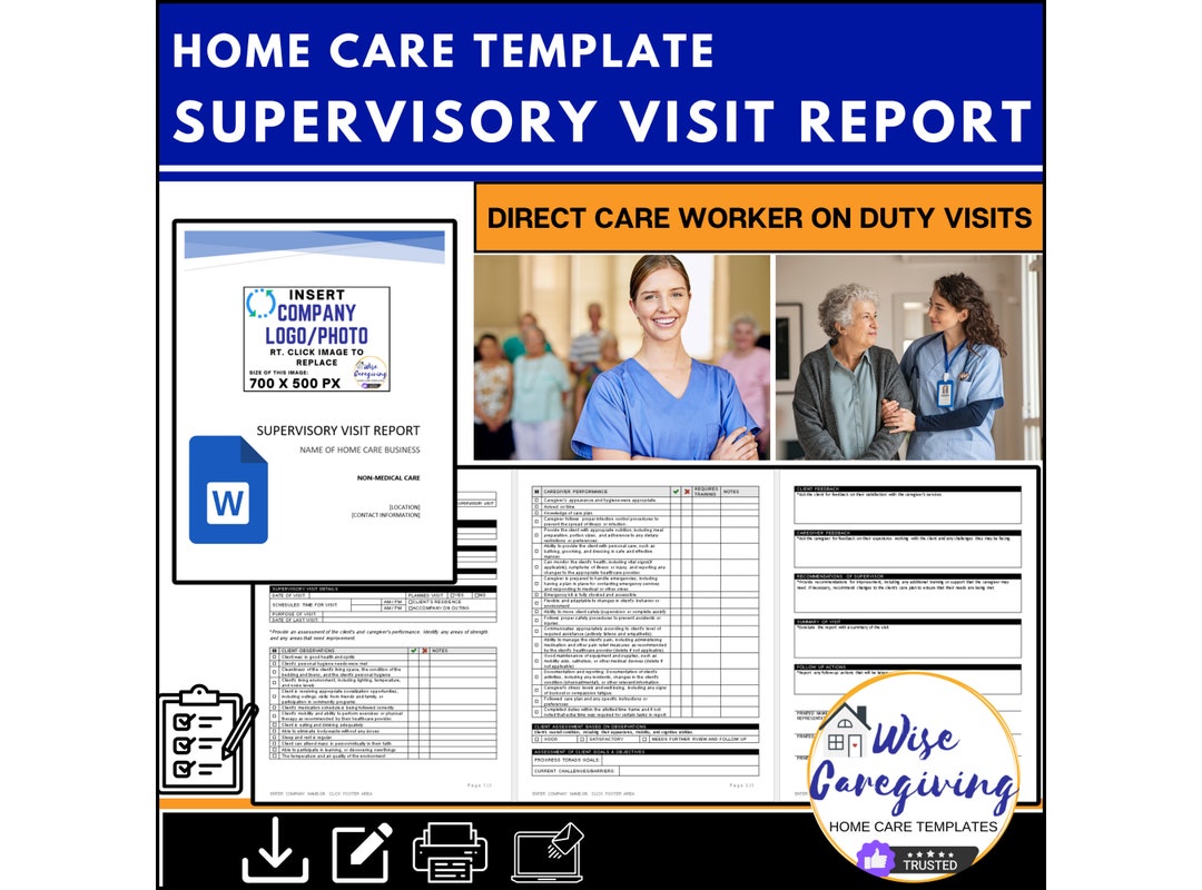 Home Care Supervisor Visit Form Template, Personal Care Agency Services ...