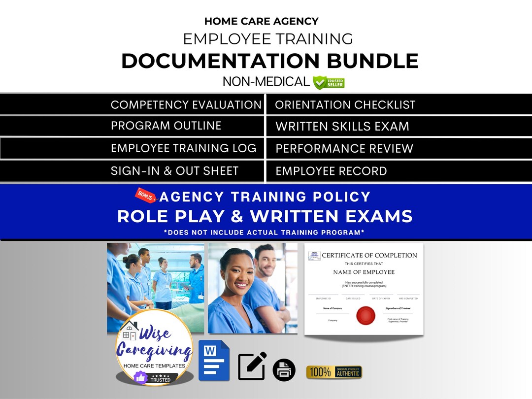 Home Care Employee Training Bundle: Competency Evaluations (MS Word ...