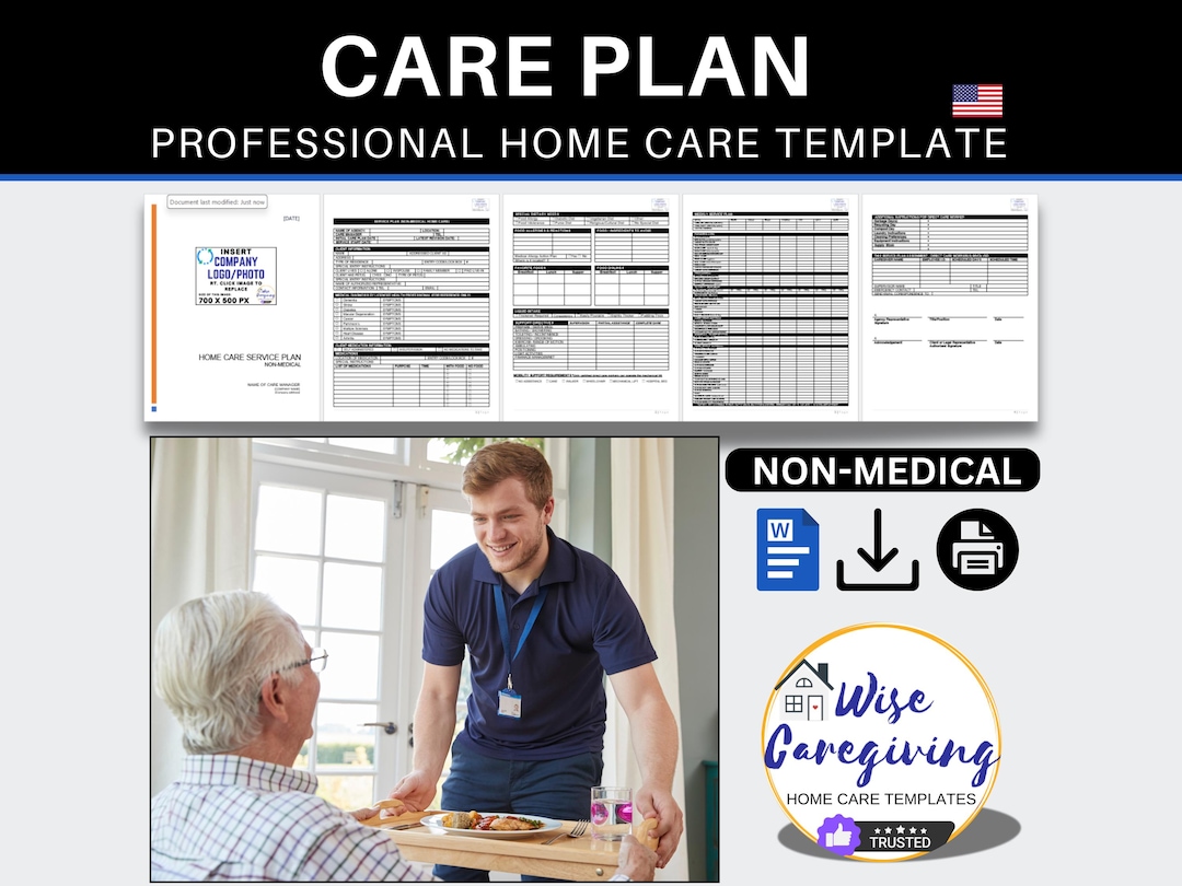 Home Care Plan Template, Non Medical Caregiving, Personal Care Agency ...