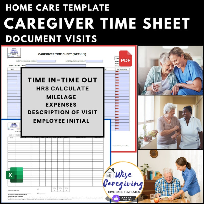 Home Care Timesheet - Etsy