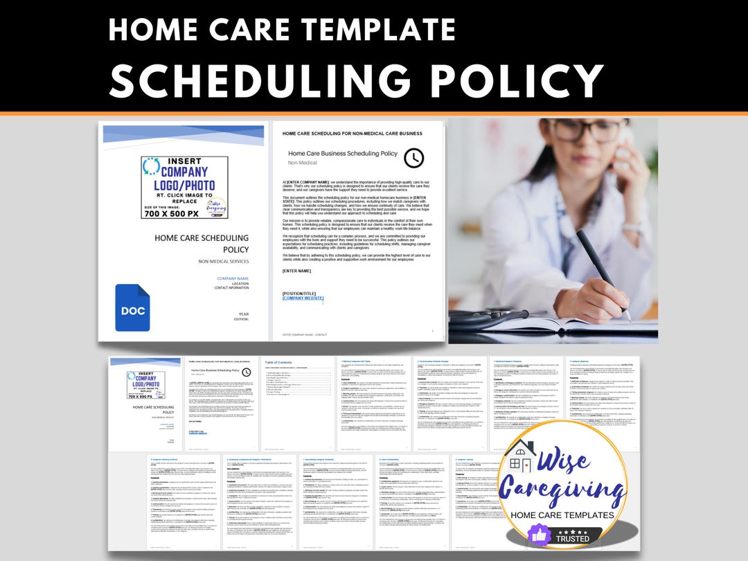 Personal Care Agency Scheduling Policy Template: Editable MS Word ...