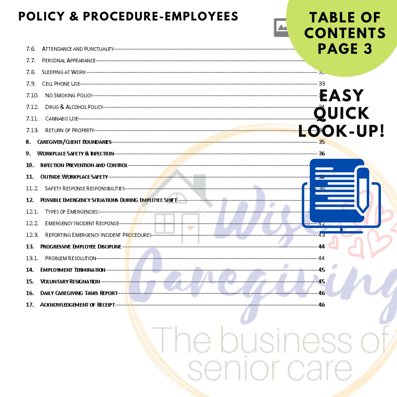 Home Care Employee Handbook Template Policy and Procedures - Etsy