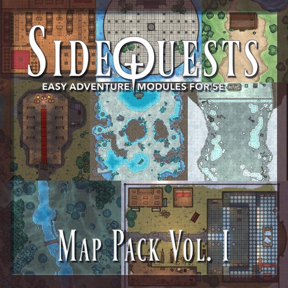 Sidequests Map Pack Vol. I Dnd Pathfinder Tabletop RPG - Etsy