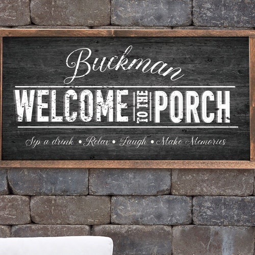 Welcome to Our Porch Sign Personalized Porch Name Sign - Etsy