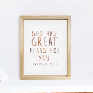 God Has Great Plans for You - Jeremiah 29:11 — Religious Nursery Canvas ...