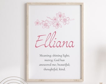 Elliana Name Meaning - Etsy