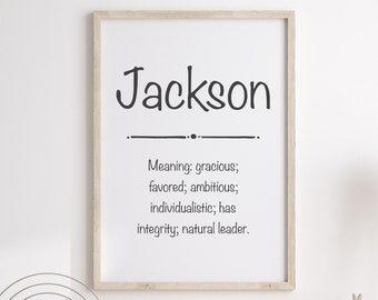 Jackson Name Wall Art - Etsy