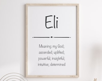Eli Name Meaning - Etsy