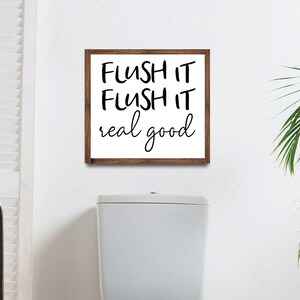 Flush It Flush It Real Good Bathroom Decor Funny Bathroom | Etsy