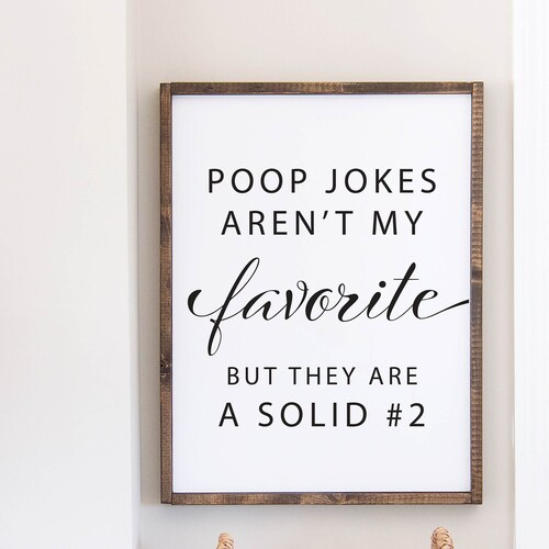 Poop Jokes Sign Solid Number Two Funny Bathroom Wall Decor - Etsy Canada