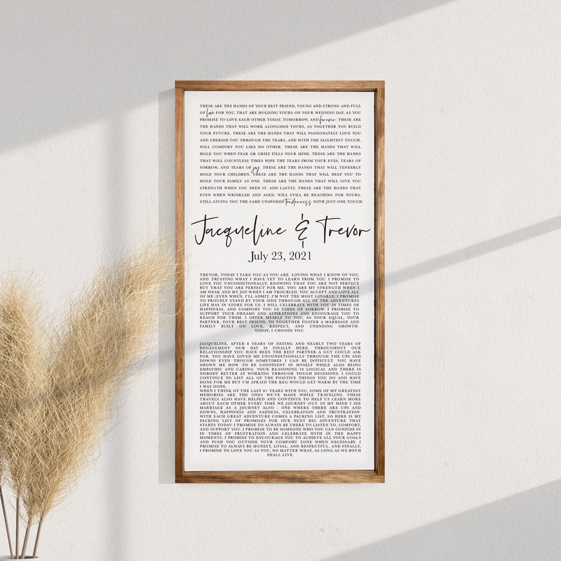 Wedding Vows Framed - Etsy