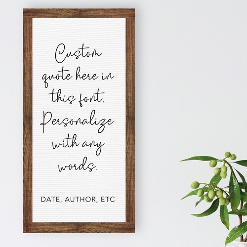 Custom Quote Print Framed Canvas Multiple Sizes Background - Etsy