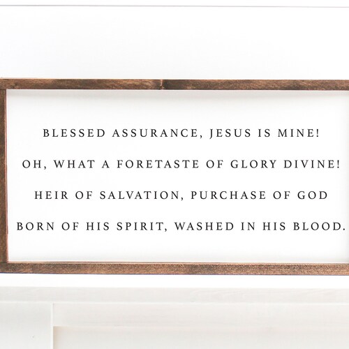 Blessed Assurance Jesus is Mine Framed Canvas Wall Decor - Etsy