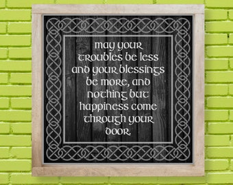 Funny Irish Blessing St Patrick's Day Decor, Celtic Signs, Irish Toasts ...