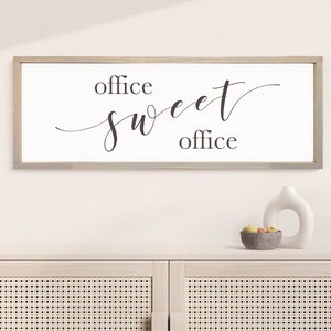 Office Sweet Office Decor — Custom Framed Canvas Home Office Decor ...