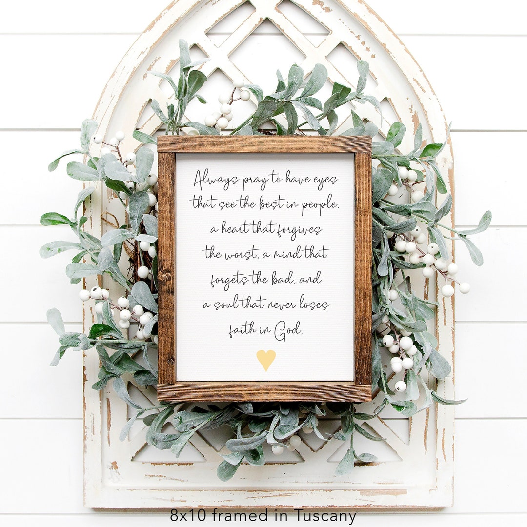 Always Pray — Prayer Sign, Framed Canvas Farmhouse Decor, Church ...