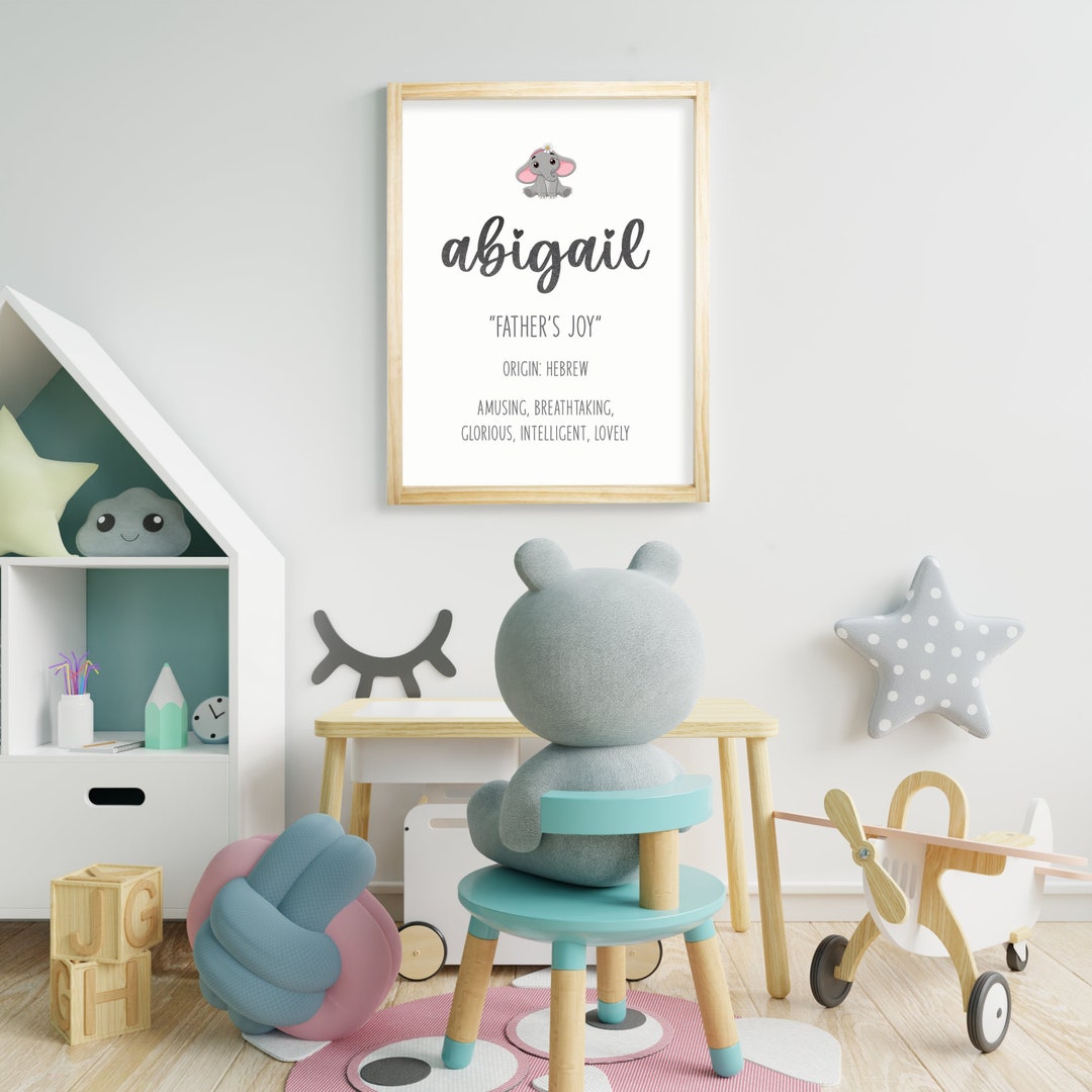 Abigail Name Meaning, Custom Girl Names, Nursery Wall Hangings, Baby ...