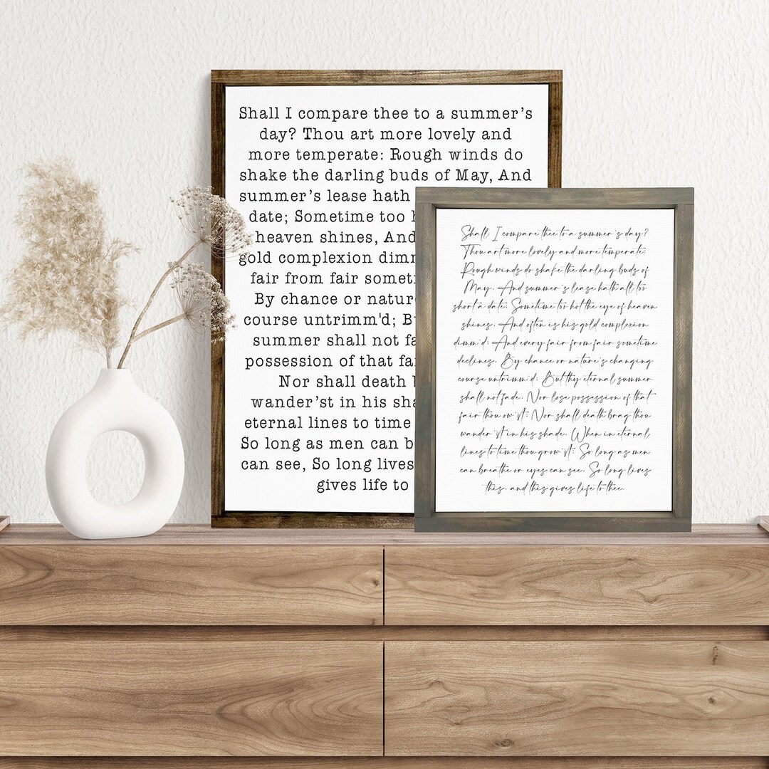 Custom Poem Printed on Canvas — Framed, Unframed & Rope Board, Your ...