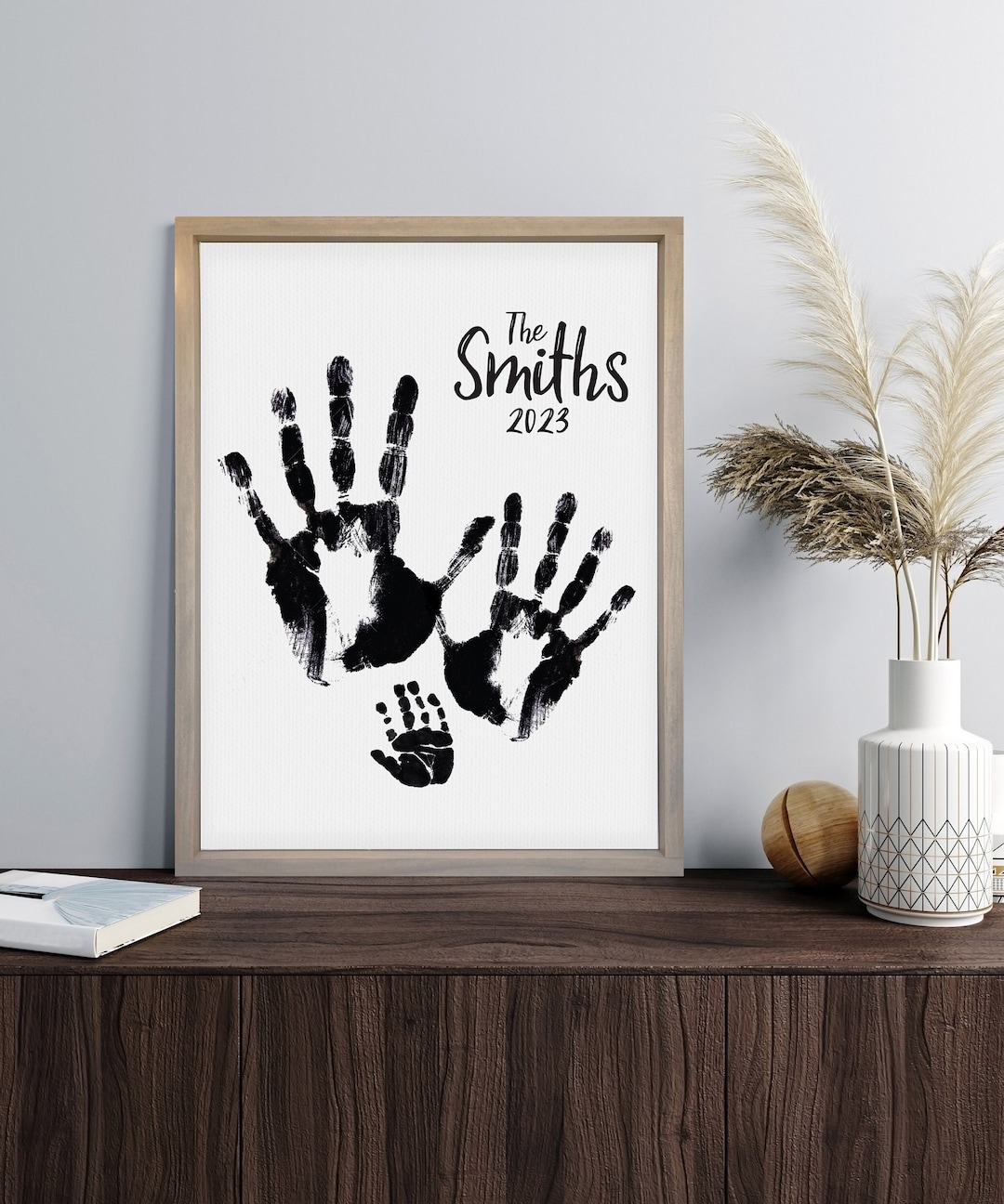 Your Custom Family Handprint Portrait Art on Canvas — New Parents ...