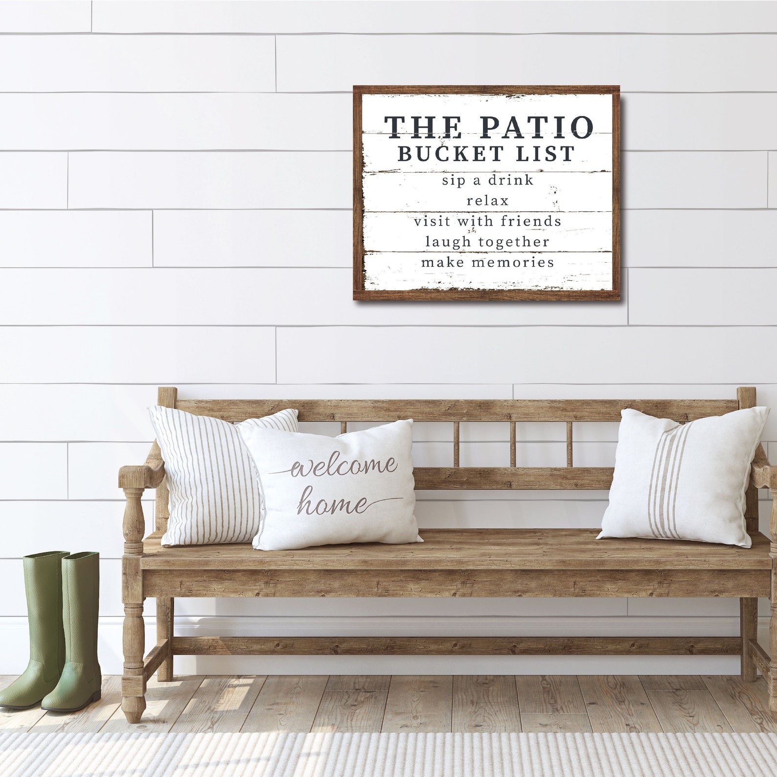 The Patio Bucket List Canvas Wall Decor Many Sizes and Stain - Etsy