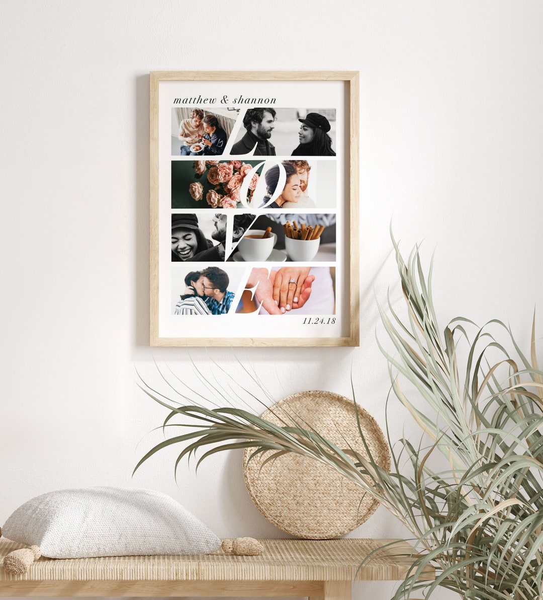 Love - Eight Photo Couples Collage - Custom Photos Printed on Canvas ...