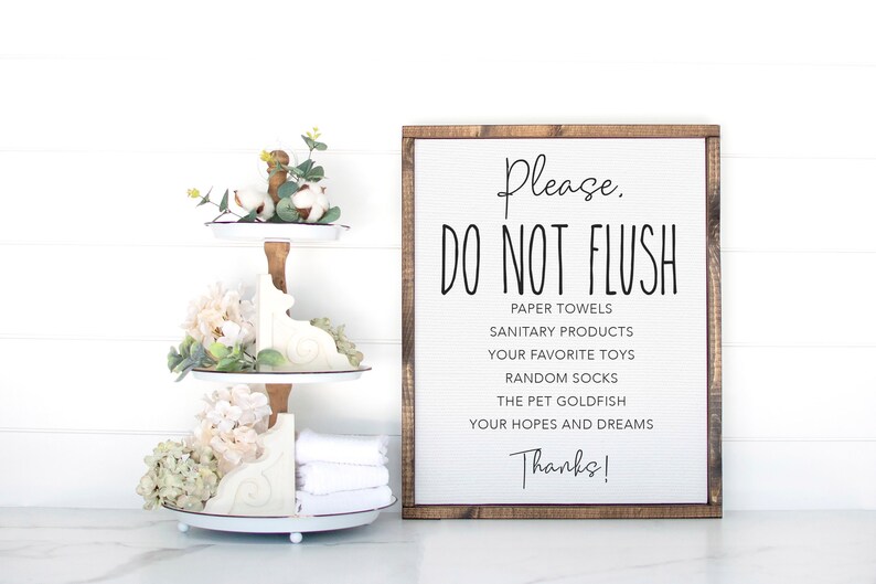 Please Do Not Flush... Funny Bathroom Rules Toilet Humor - Etsy