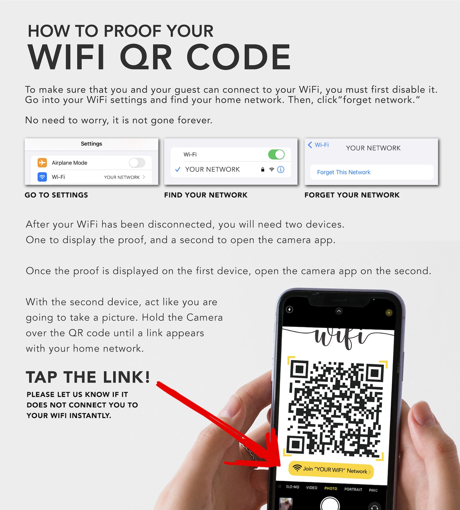 Scan for Wifi Custom Home Wifi QR Code Help Guests Connect | Etsy