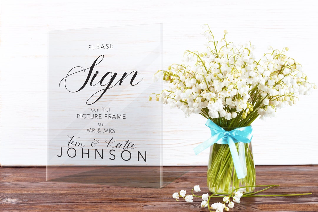 Custom Acrylic Guest Book Table Display Wedding Plaque, Personalized ...