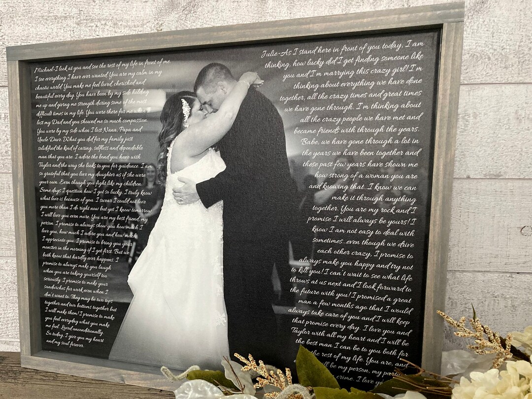 Our Wedding Vows - Custom Framed Wedding Vows on Canvas, Wedding Gift ...