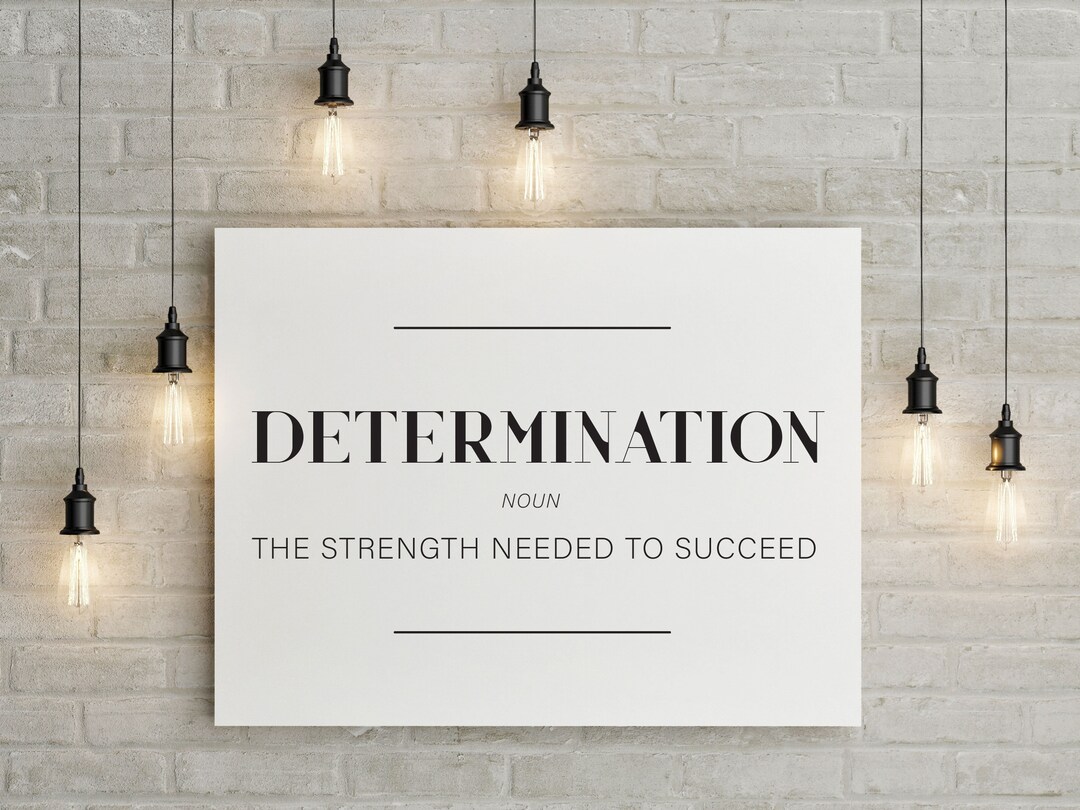 The Definition of Determination Inspirational Canvas Office Decor ...